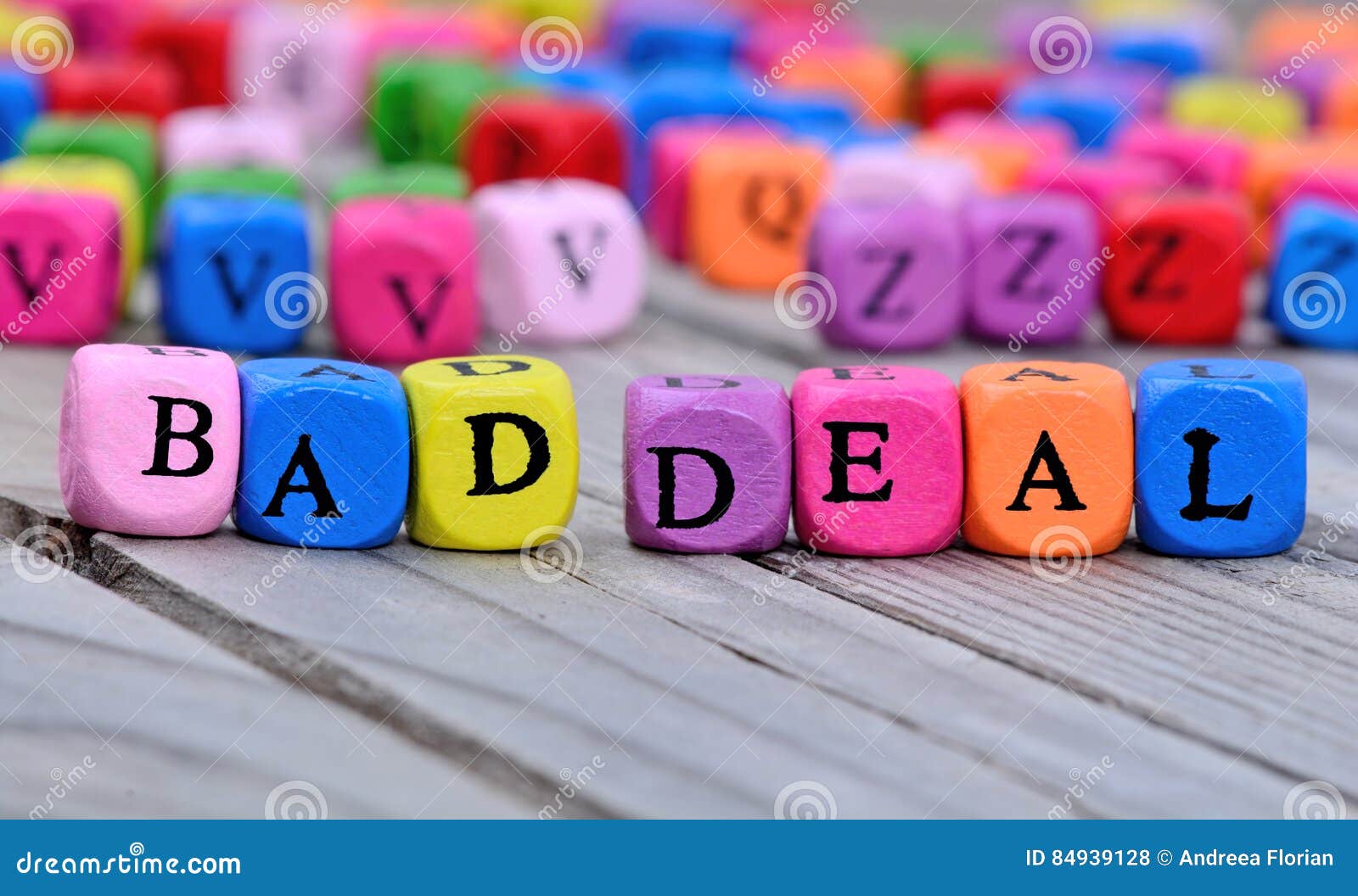 Bad deal words on table stock photo. Image of message - 84939128