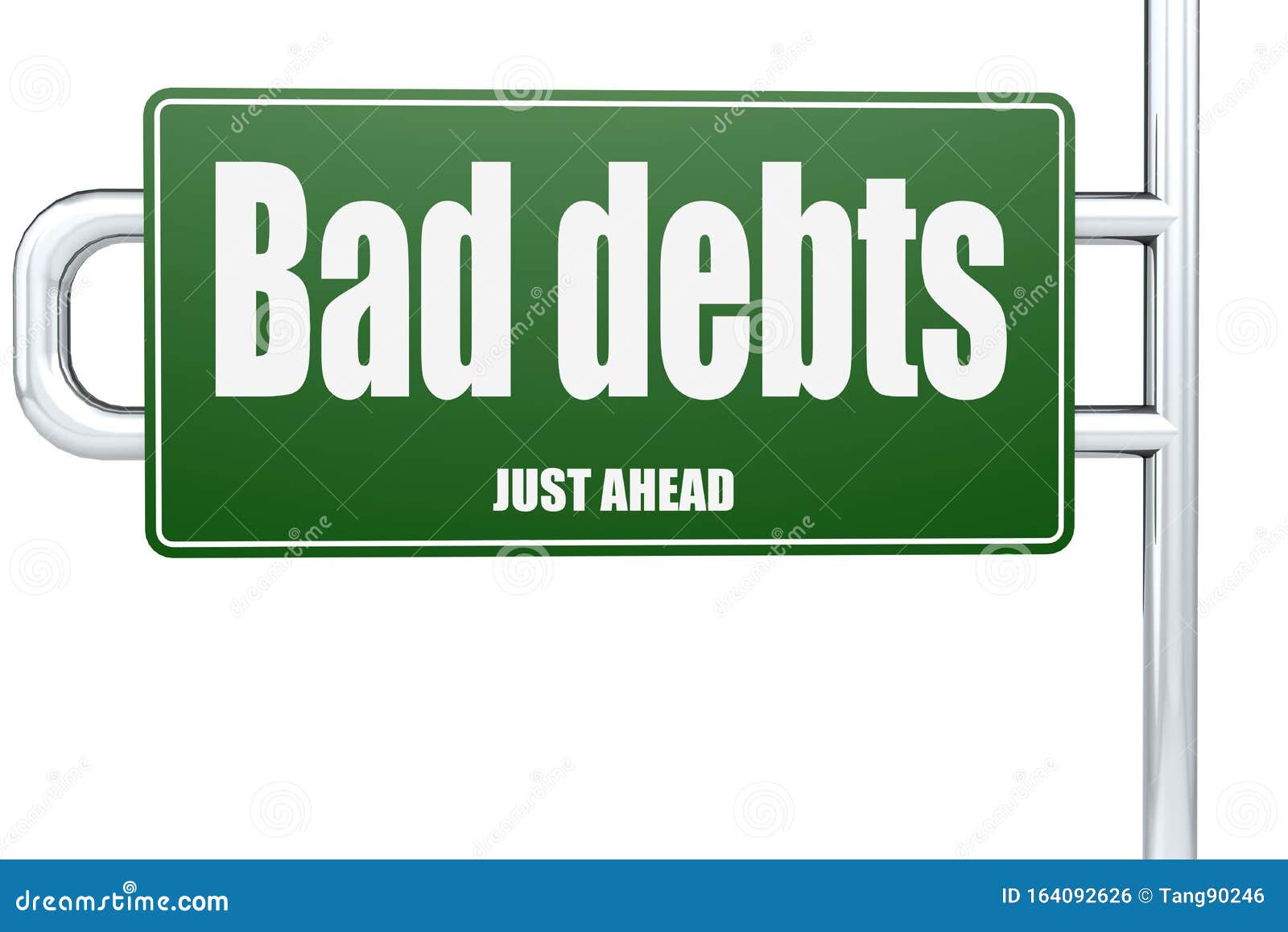 Bad Debts Word on Green Road Sign Stock Illustration - Illustration of ...