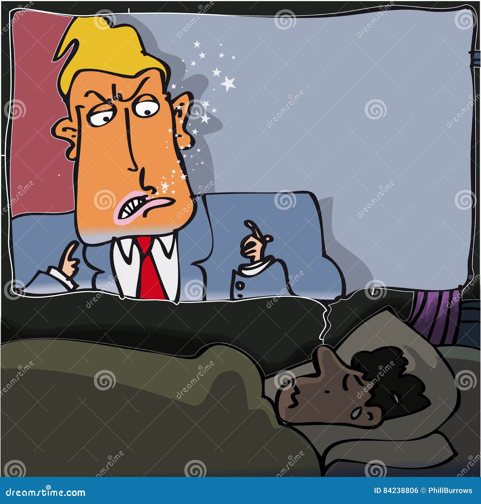 Bad dream stock vector. Illustration of fascination, angry - 84238806