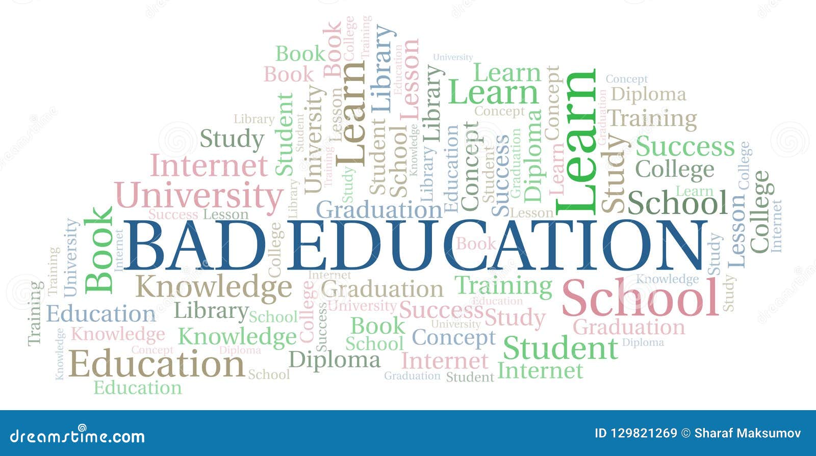 Bad Education word cloud. stock illustration. Illustration of learning ...