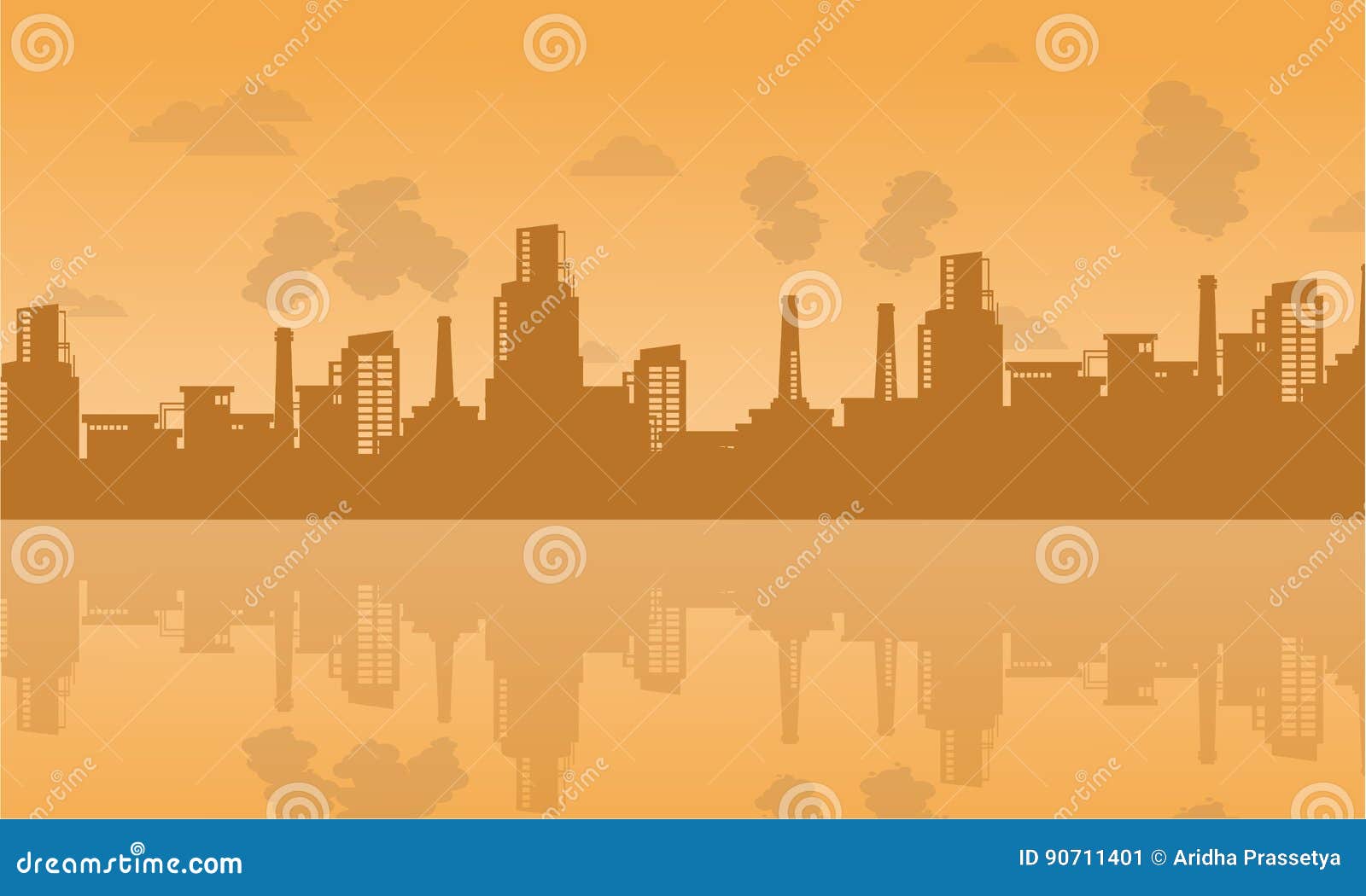 Bad Environment with Industry on City Stock Vector - Illustration of ...