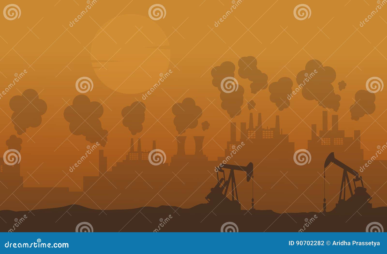 Bad Environment with Industry and Fog Stock Vector - Illustration of ...