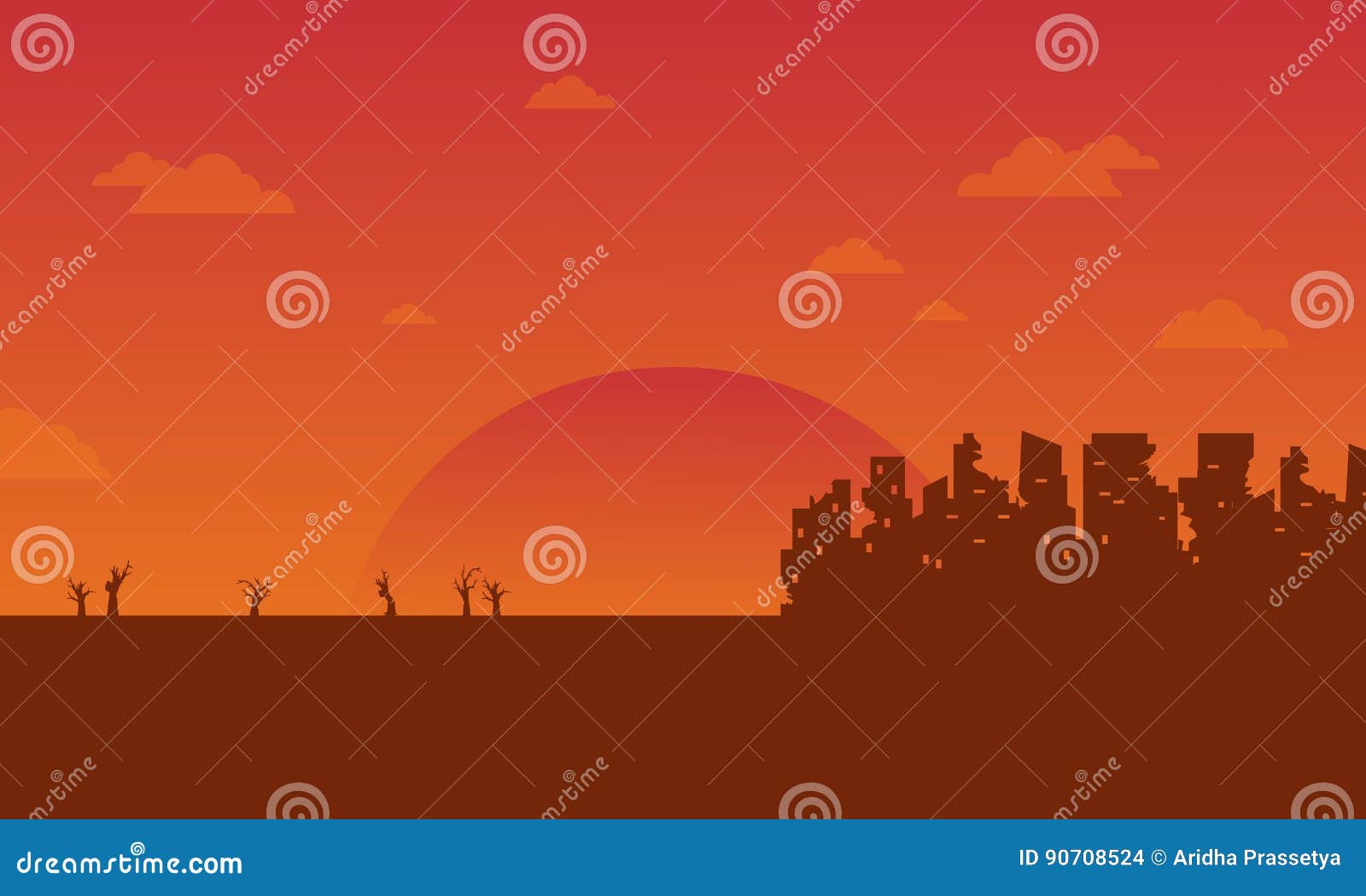Bad Environment with Orange Background Stock Vector - Illustration of ...