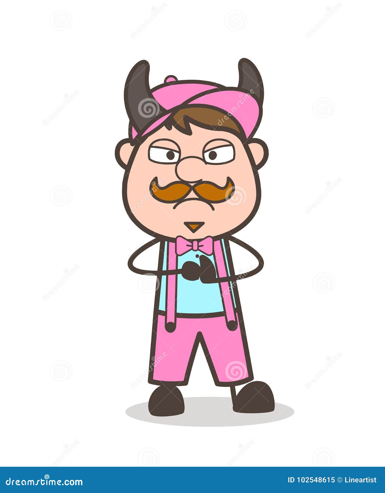 Bad Evil Worker Face with Horns Vector Illustration Stock Illustration ...