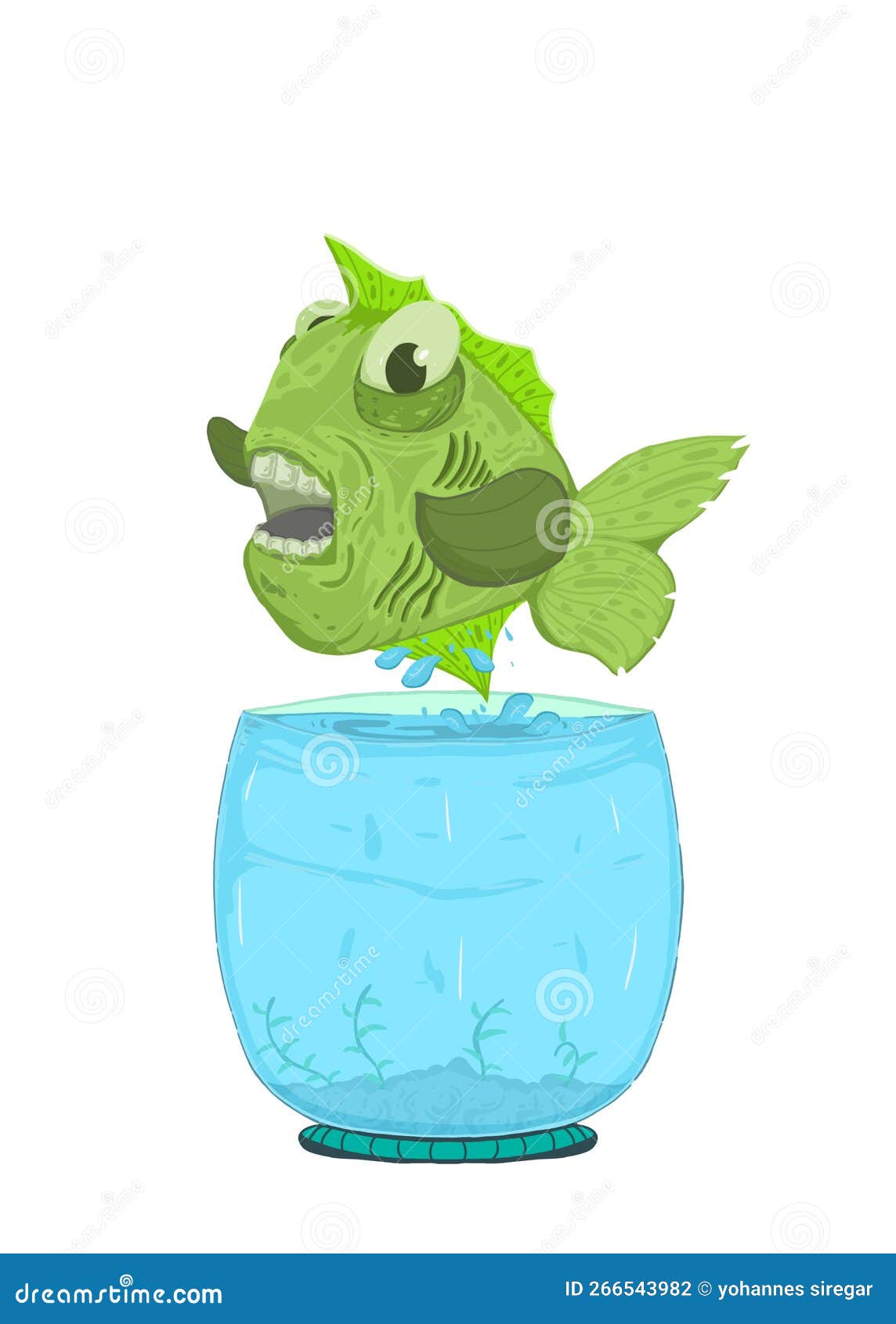 Bad Fish Lost Control Cartoon Stock Illustration - Illustration of ...