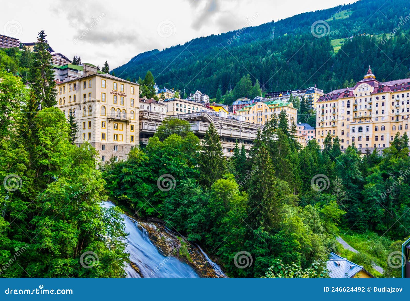 BAD GASTEIN, AUSTRIA, JULY 29, 2016: View of Waterfall in the Austrian ...