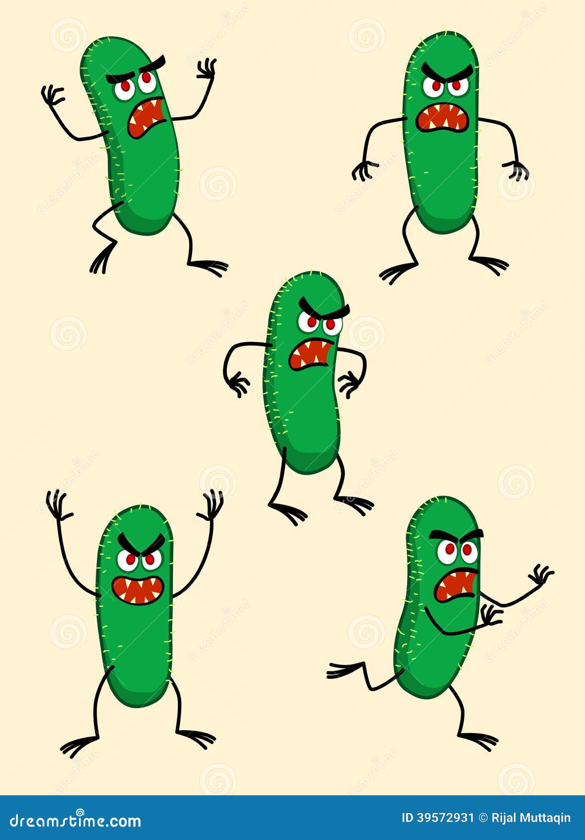 Bad germ stock vector. Illustration of germ, monster - 39572931