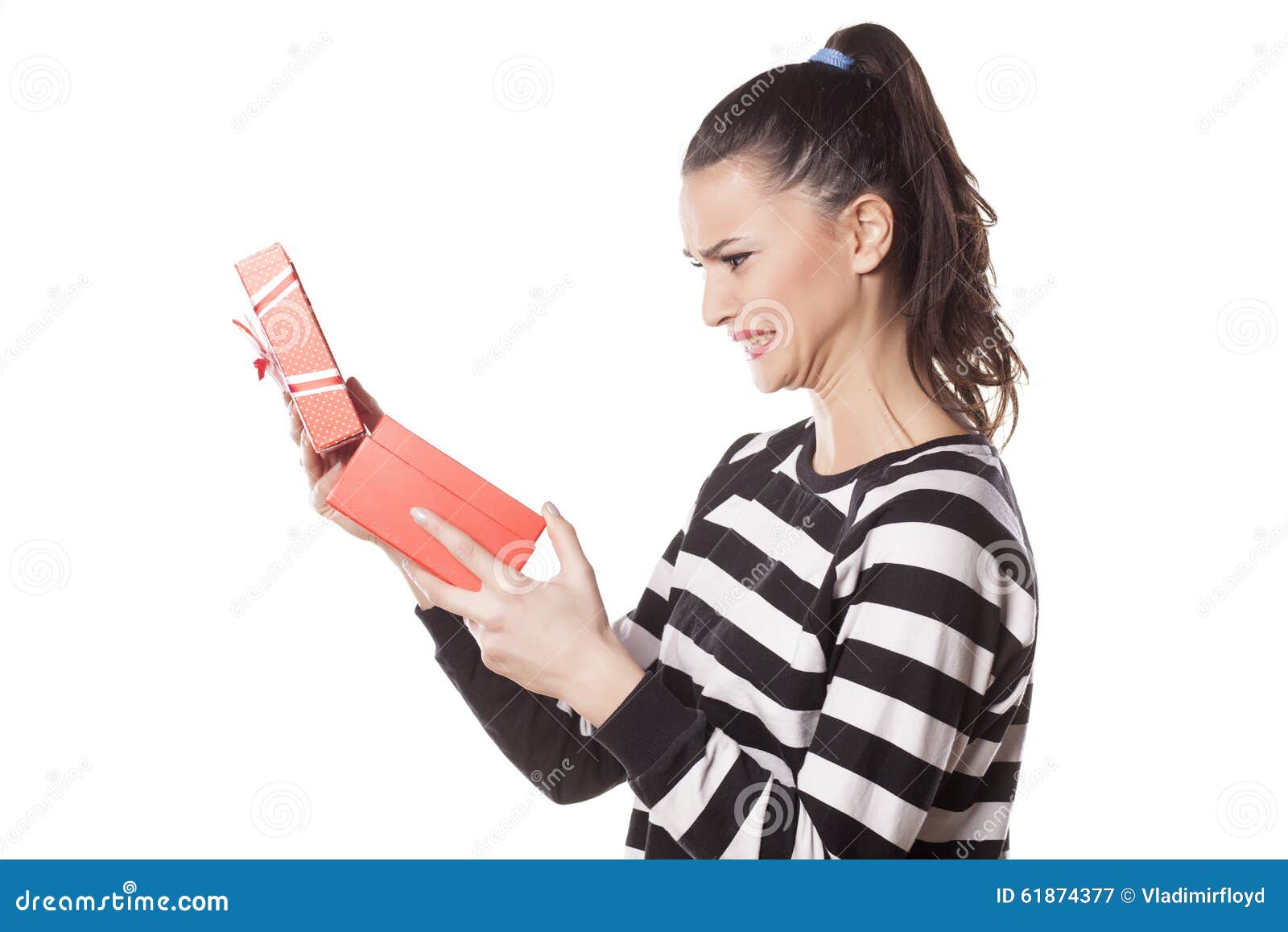 Bad gift stock image. Image of brunette, adult, female - 61874377