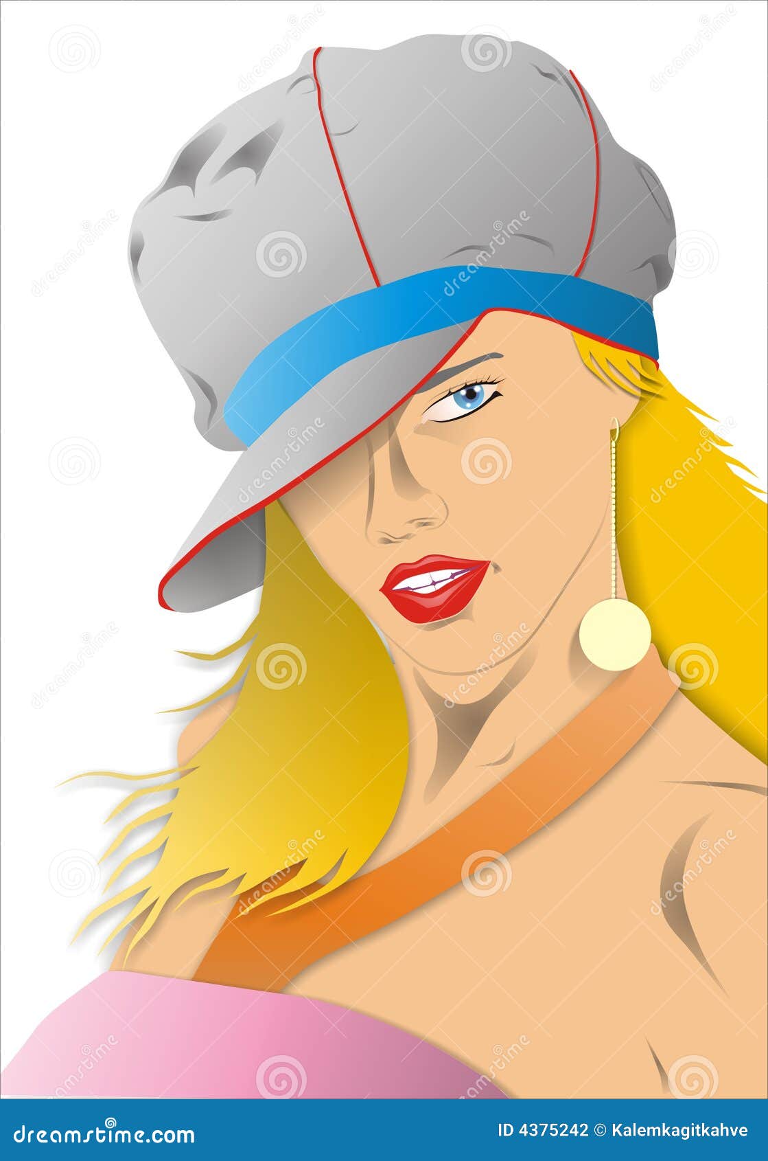 Bad girl stock vector. Illustration of looking, earrings - 4375242