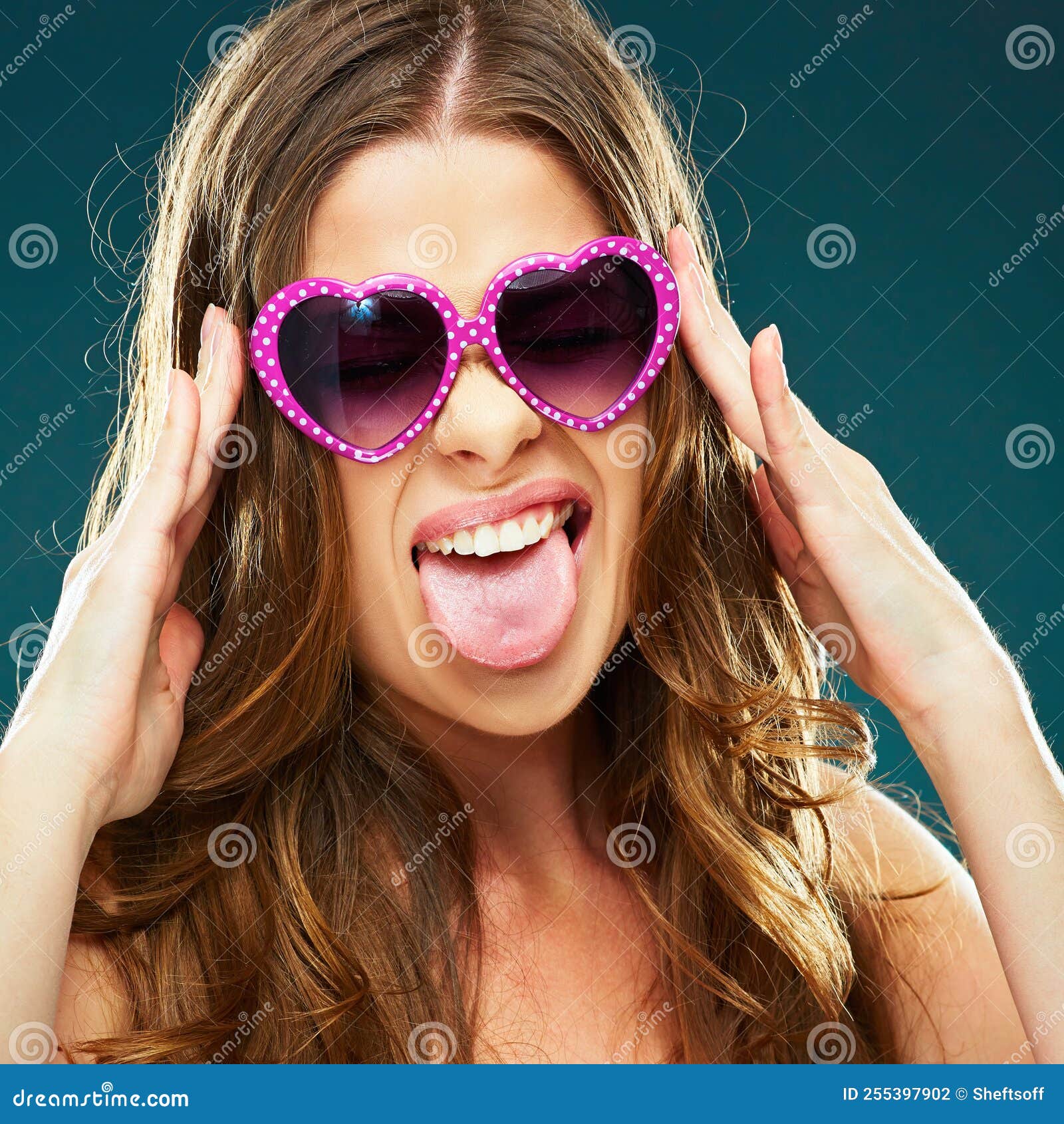 Bad Girl Close Up Face Portrait Wearing Heart Sunglasses and Sh Stock ... Bad Girl Close Up Face Portrait Wearing Heart Sunglasses and Sh Stock ...