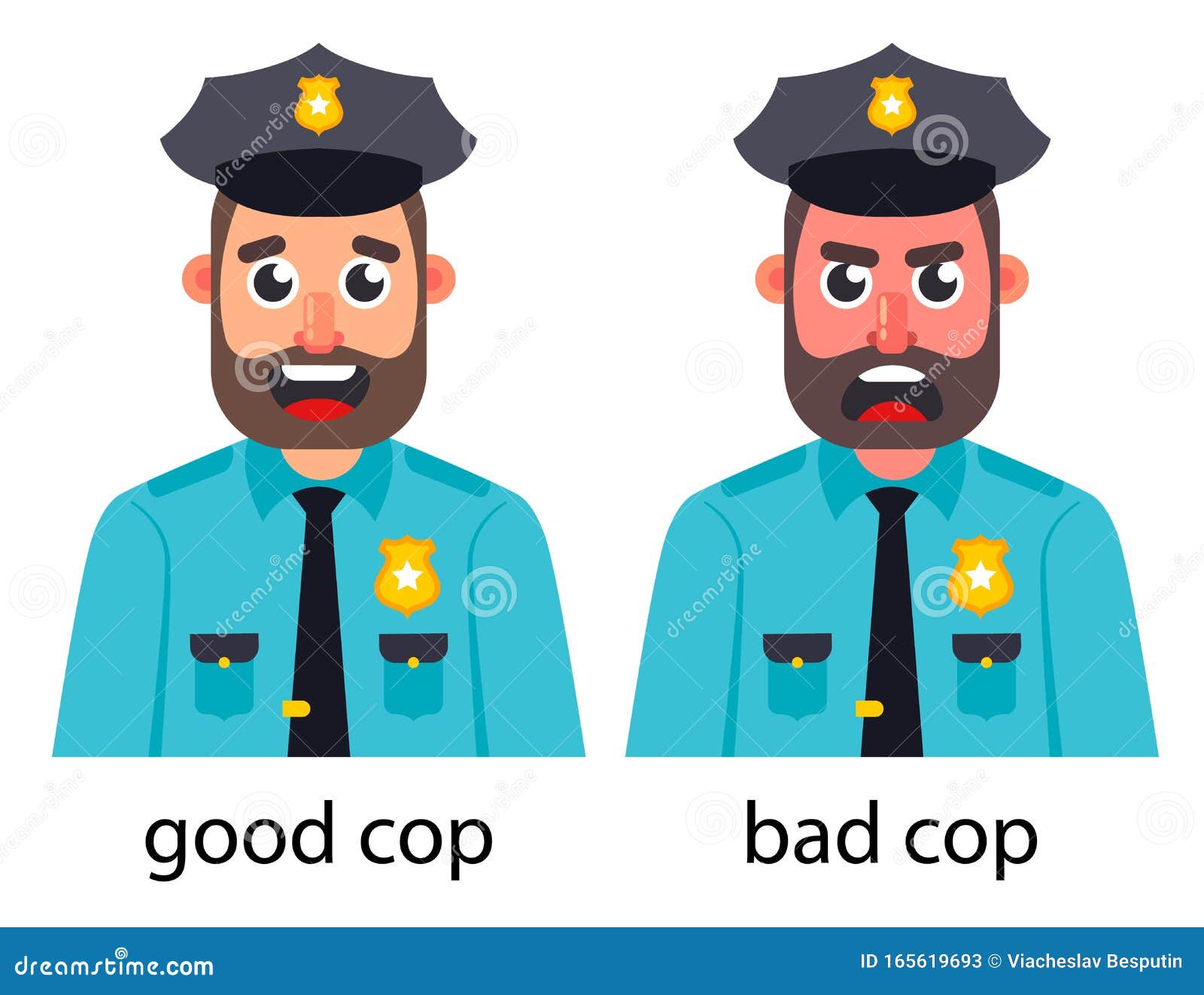 Bad Good Cop on a White Background Stock Vector - Illustration of ...