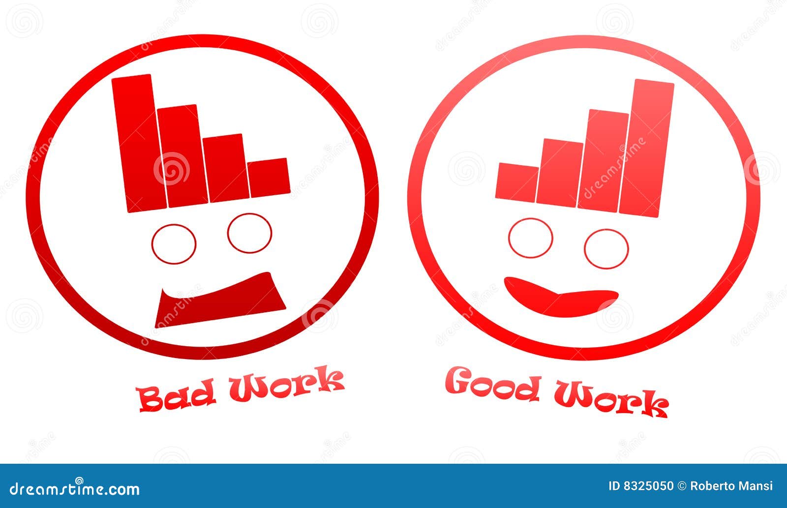 Bad and Good Work Icons stock illustration. Illustration of ...