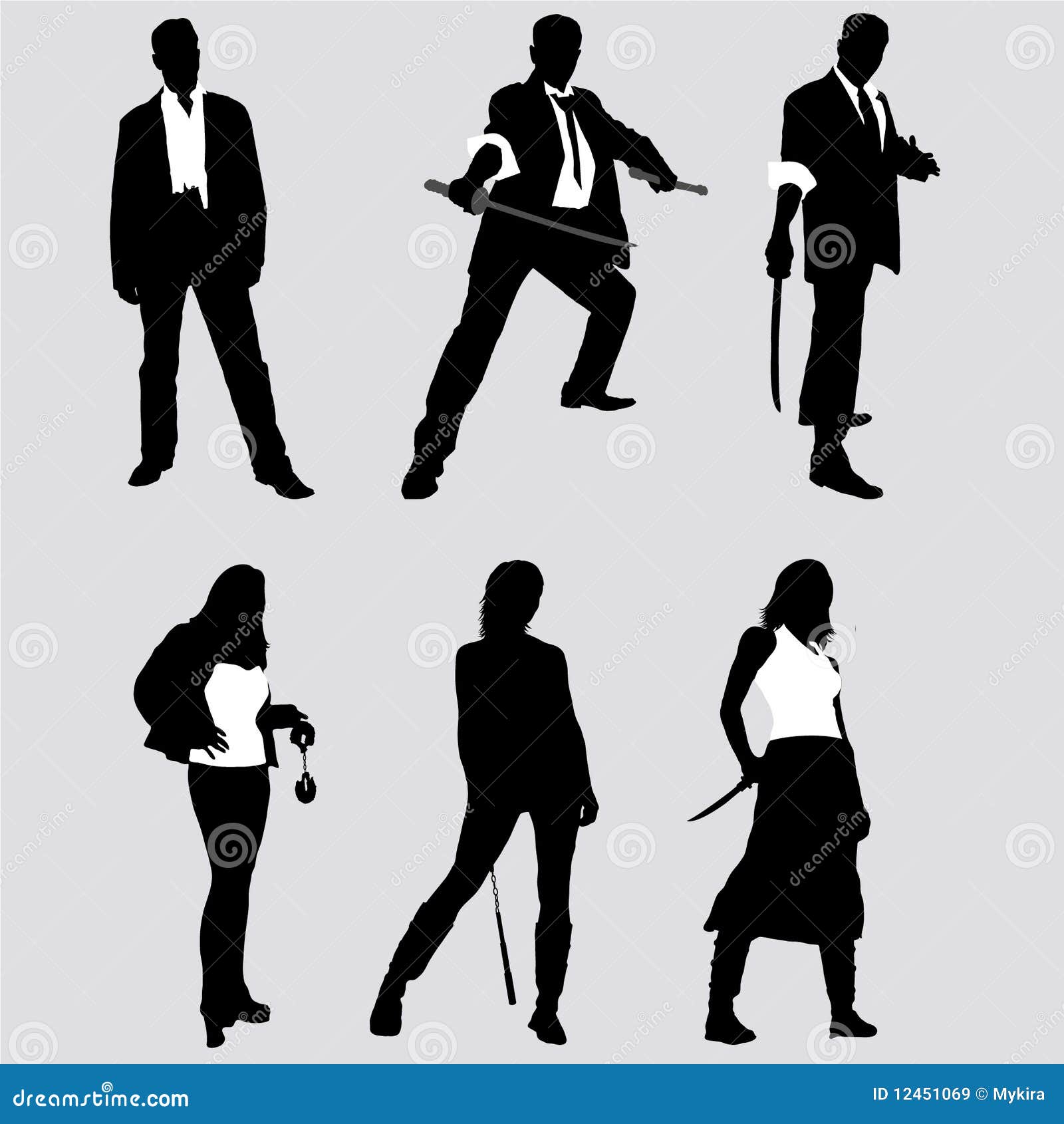 Bad Guys Vector Silhouettes Stock Vector - Illustration of criminal ...