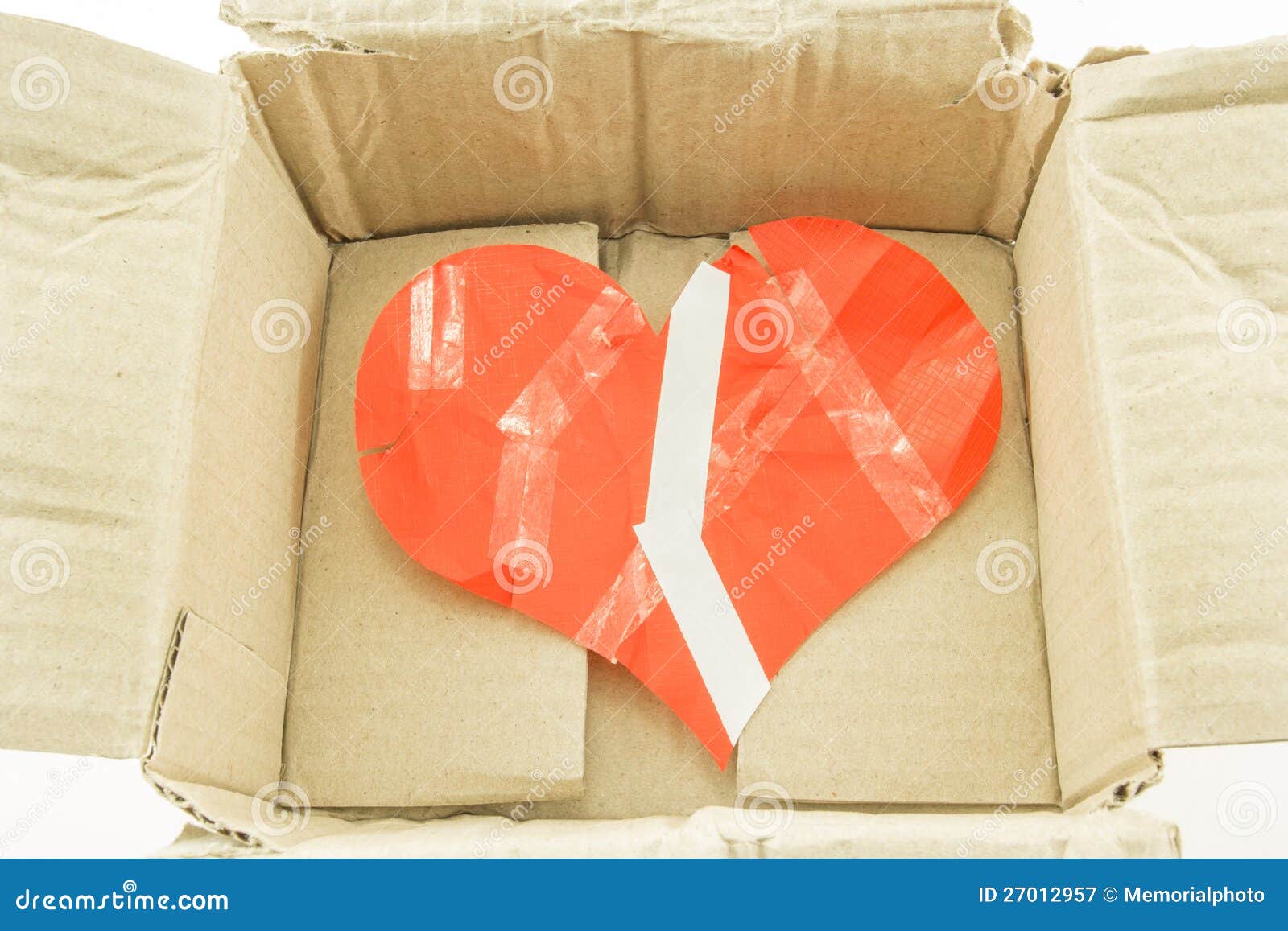 Bad Heart Inside Damage Box Stock Image - Image of package, surprise ...