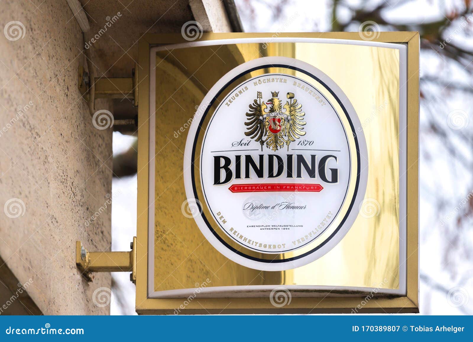 Binding German Beer Sign in Bad Hersfeld Germany Editorial Photography ...
