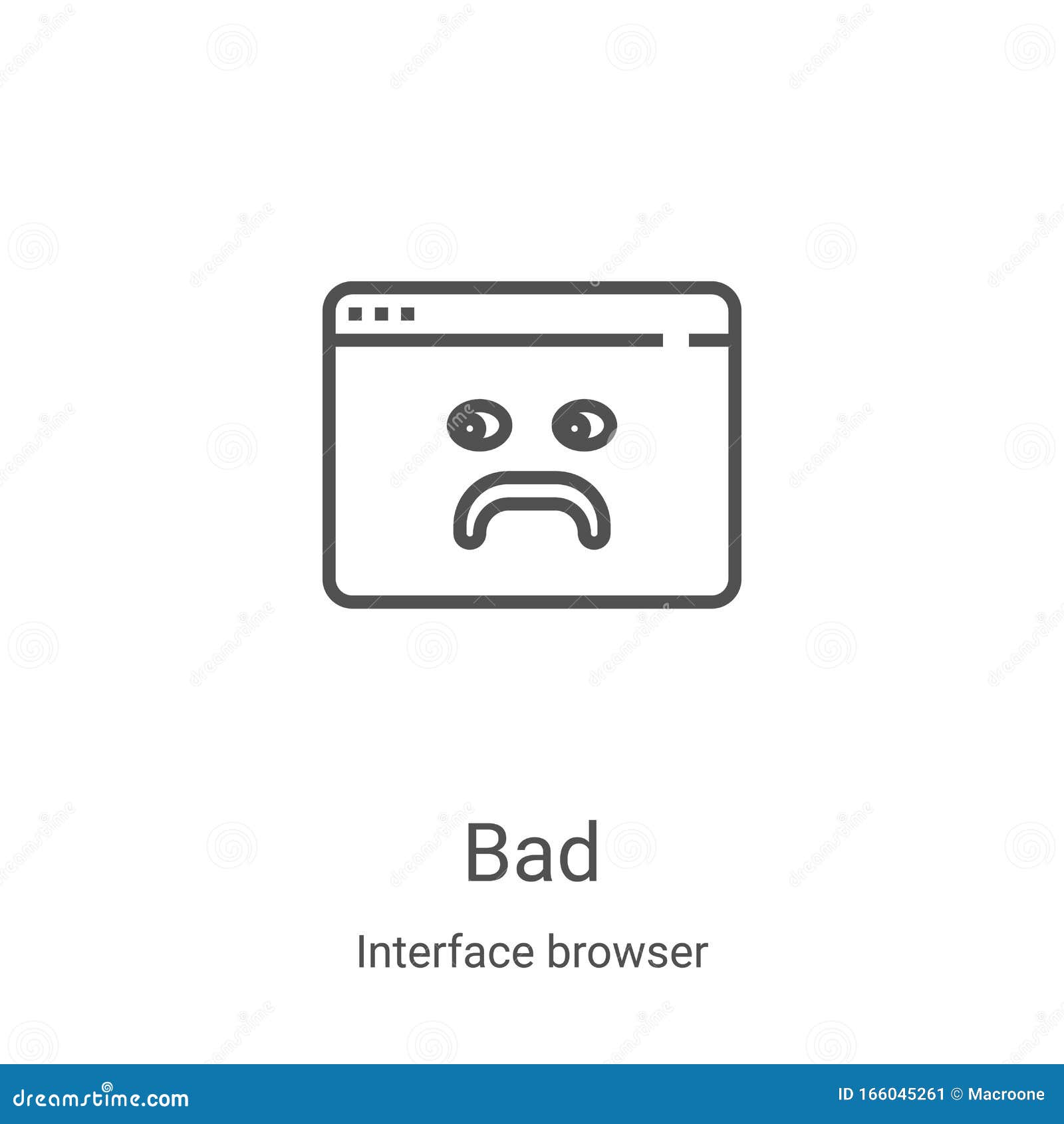 Bad Icon Vector from Interface Browser Collection. Thin Line Bad ...