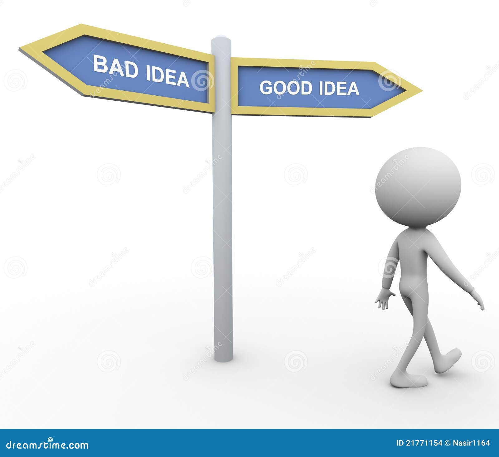 Bad idea good idea stock illustration. Illustration of direction - 21771154
