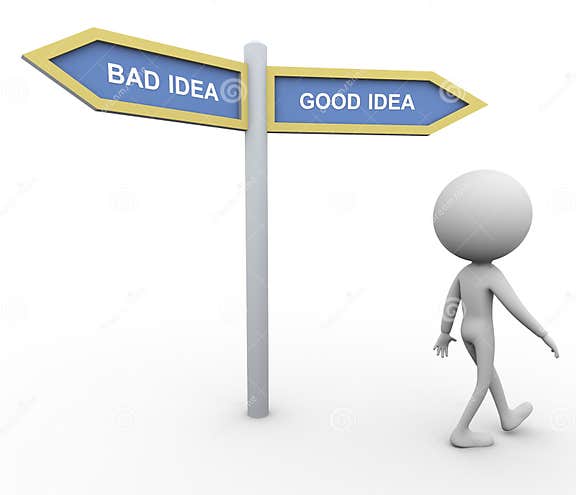 Bad idea good idea stock illustration. Illustration of direction - 21771154