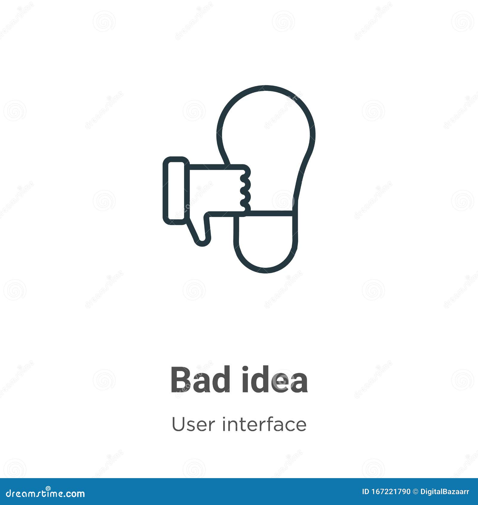 Bad Idea Outline Vector Icon. Thin Line Black Bad Idea Icon, Flat ...