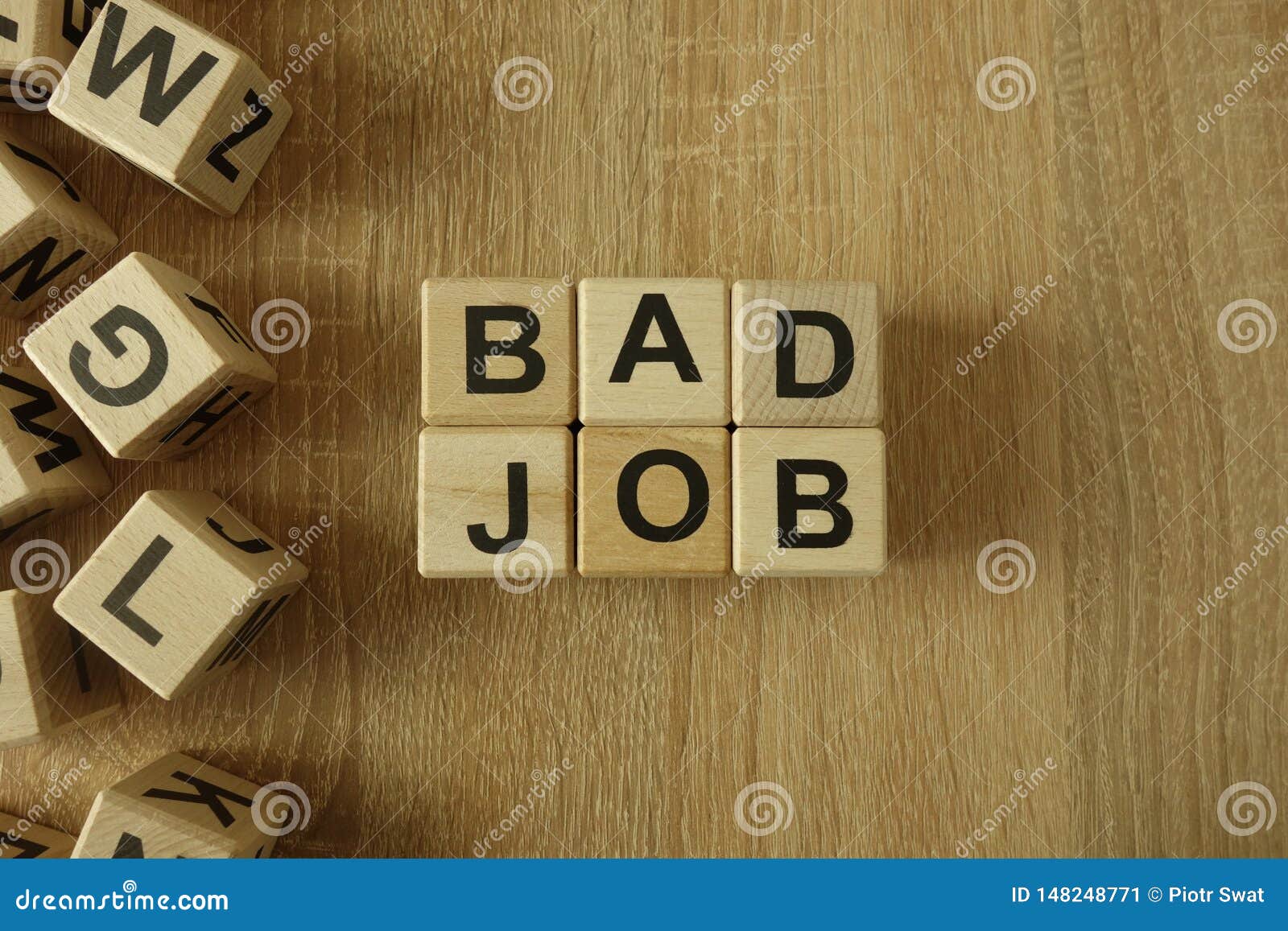 Bad Job Text from Wooden Blocks Stock Image - Image of mobbing ...