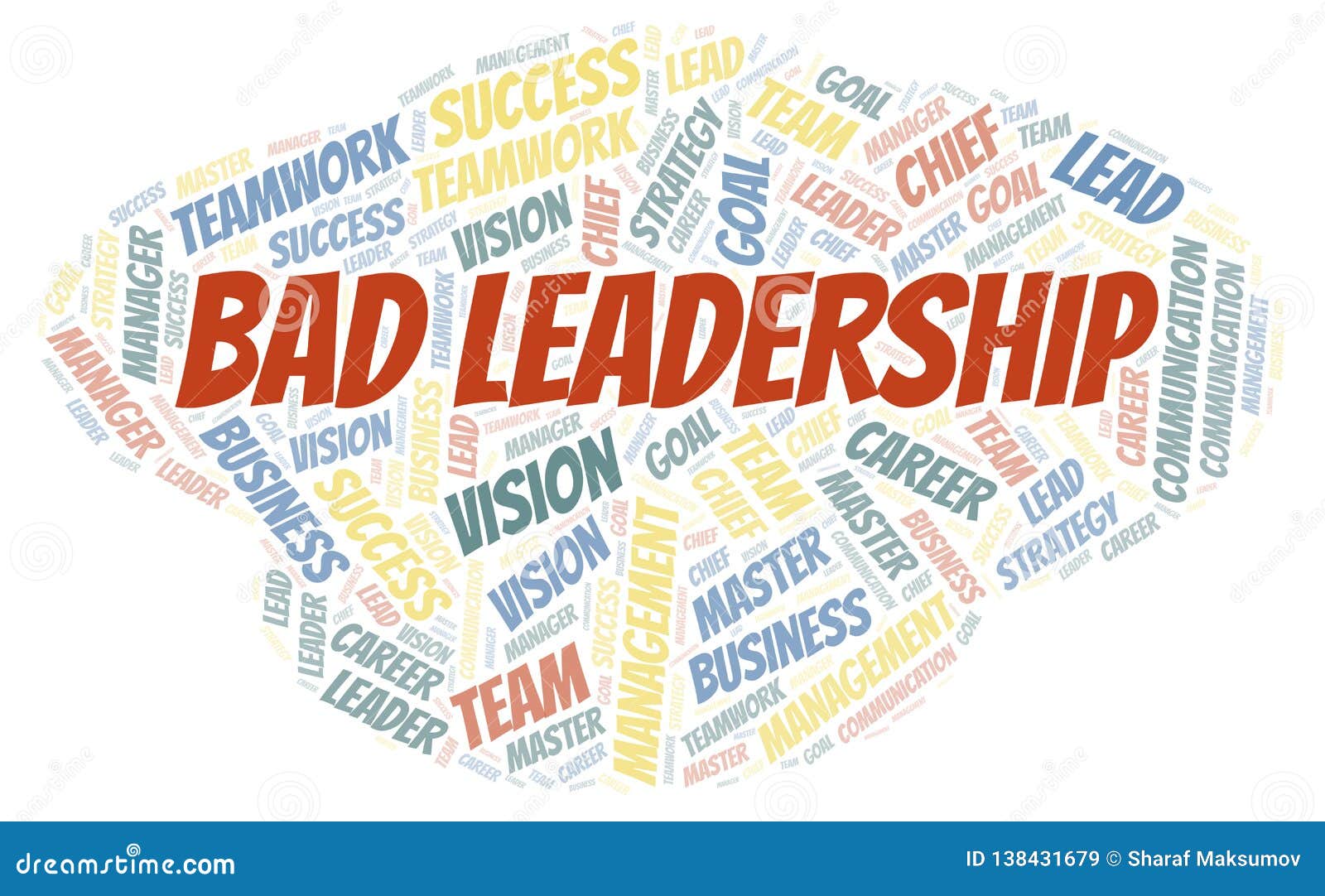 Bad Leadership word cloud stock illustration. Illustration of print ...
