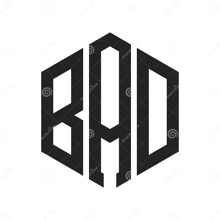 BAD Logo Design. Initial Letter BAD Monogram Logo Using Hexagon Shape ...