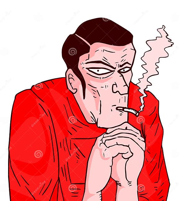 Bad man stock vector. Illustration of label, smoking - 41182274