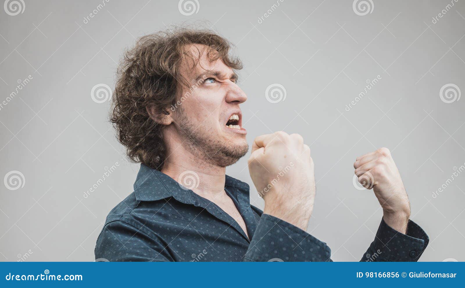 Bad Man Expressing Anger with Face and Hands Stock Photo - Image of ...