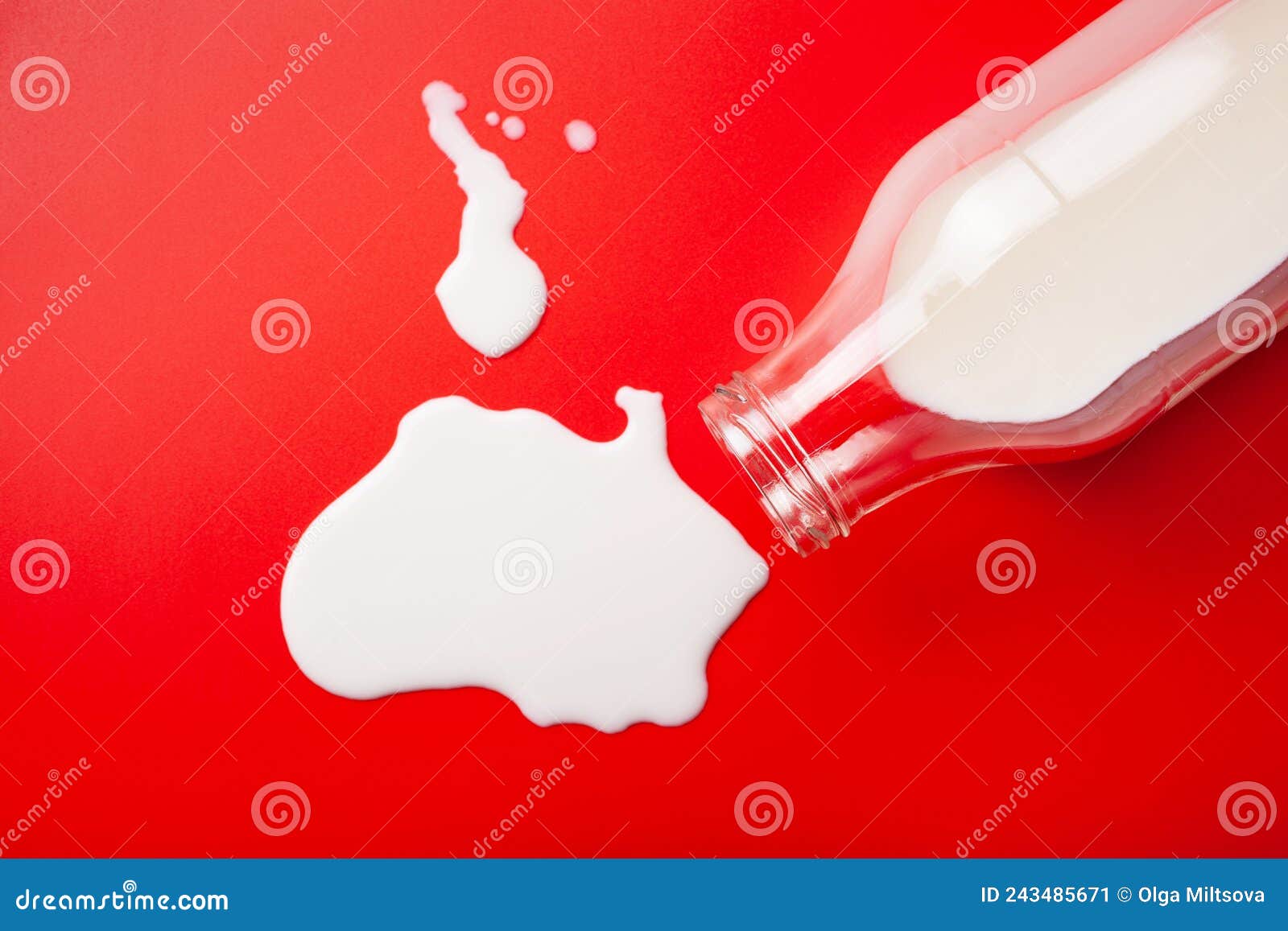 Bad Milk Lactose Intolerance Allergy. Milk Bottle Splatter Stock Image ...