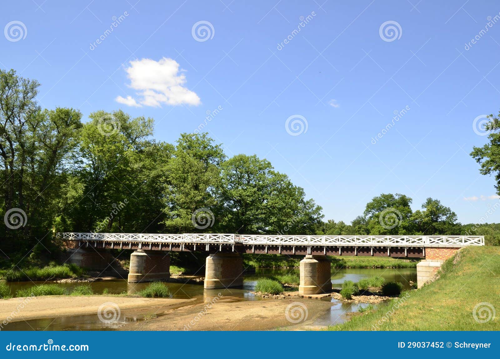 Bad Muskau Double Bridge on the River Neisse Stock Photo - Image of ...