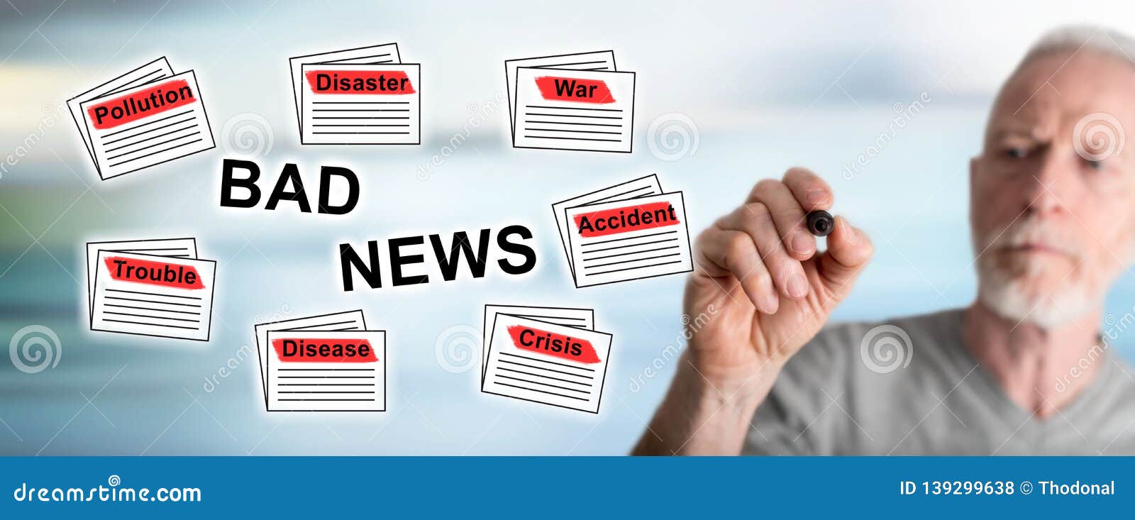 Man Drawing Bad News Concept Stock Illustration - Illustration of ...