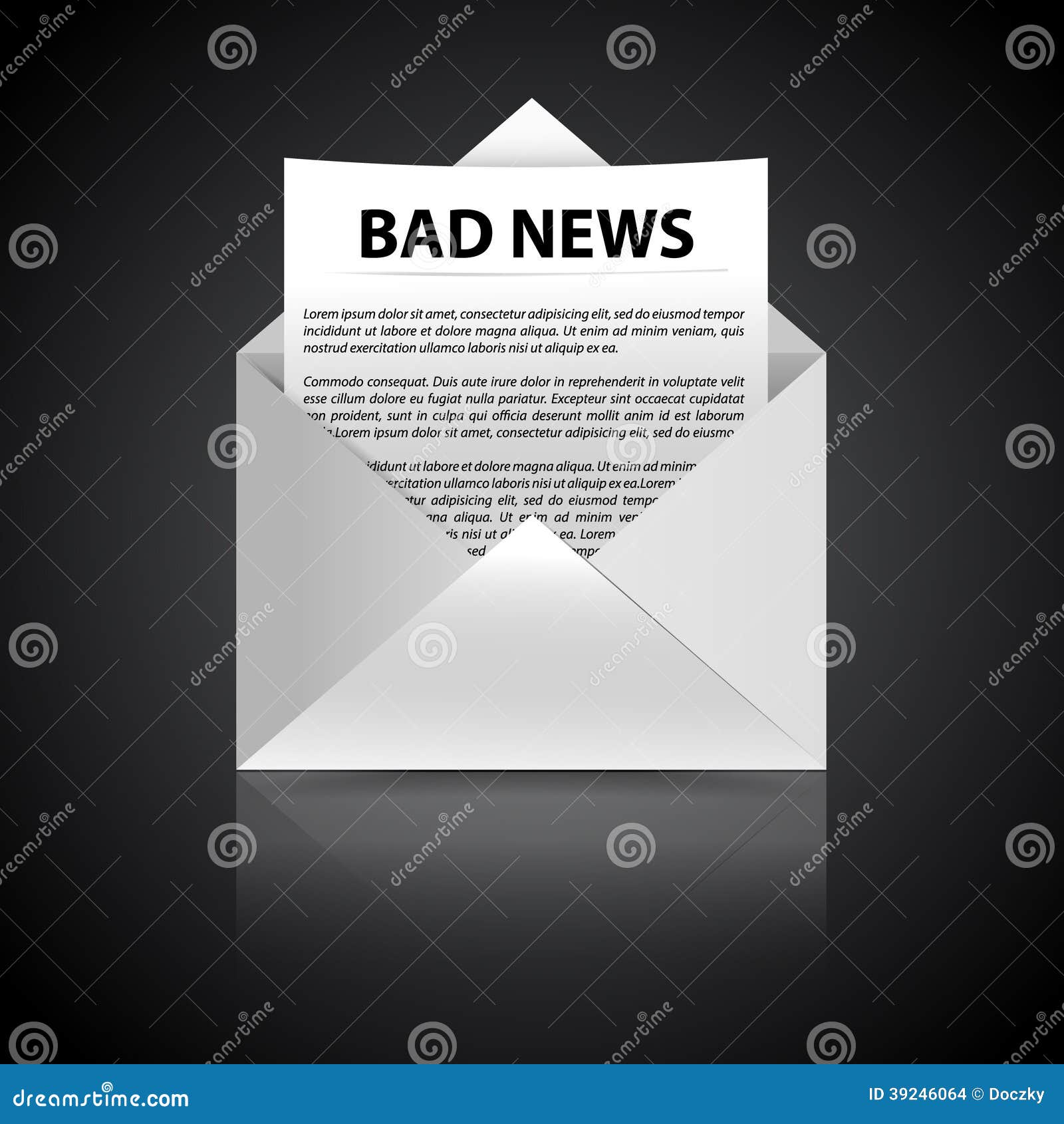 Bad news concept. stock vector. Illustration of fail - 39246064
