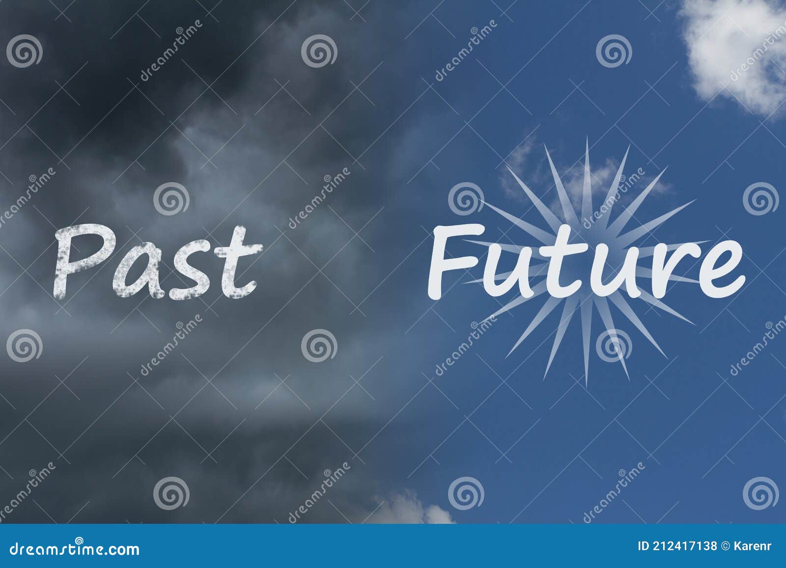 Bad Past and Bright Future Message with Stormy Clouds and Clear Day ...