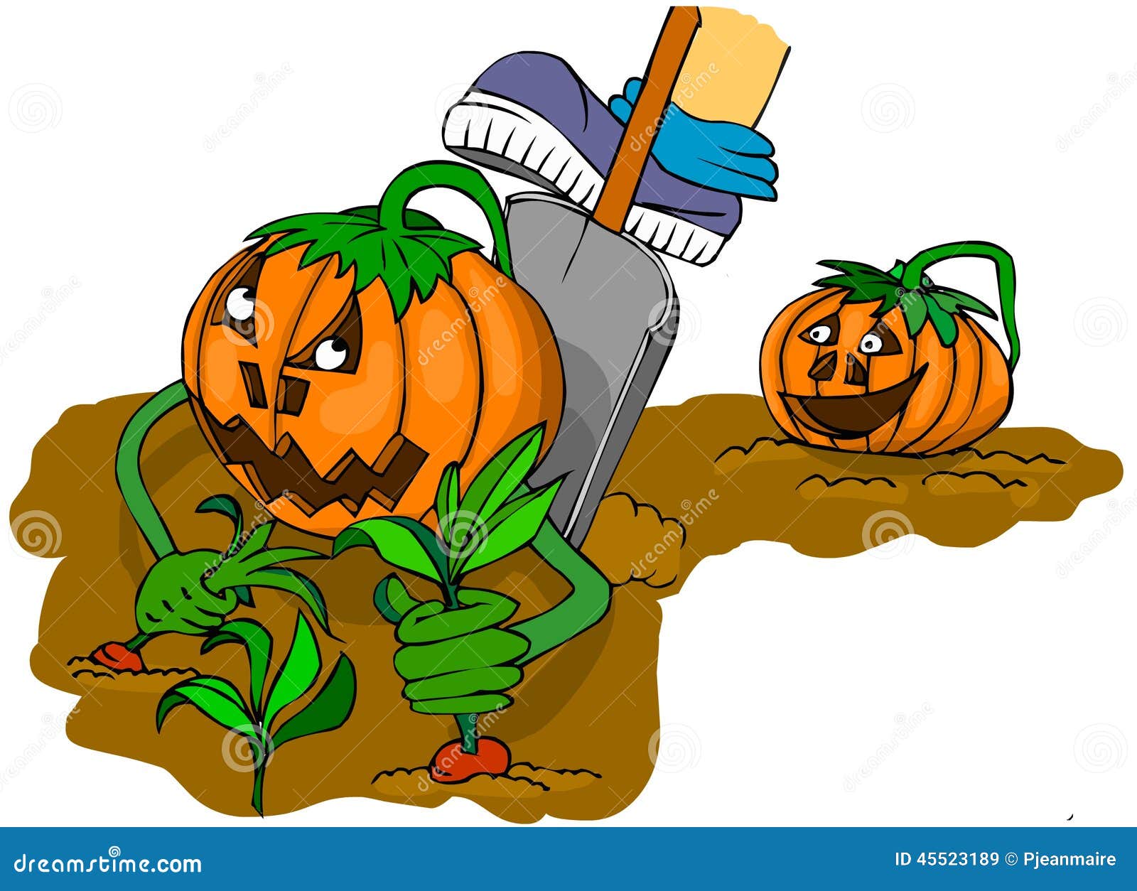 Bad pumpkin stock image. Illustration of ground, mean - 45523189