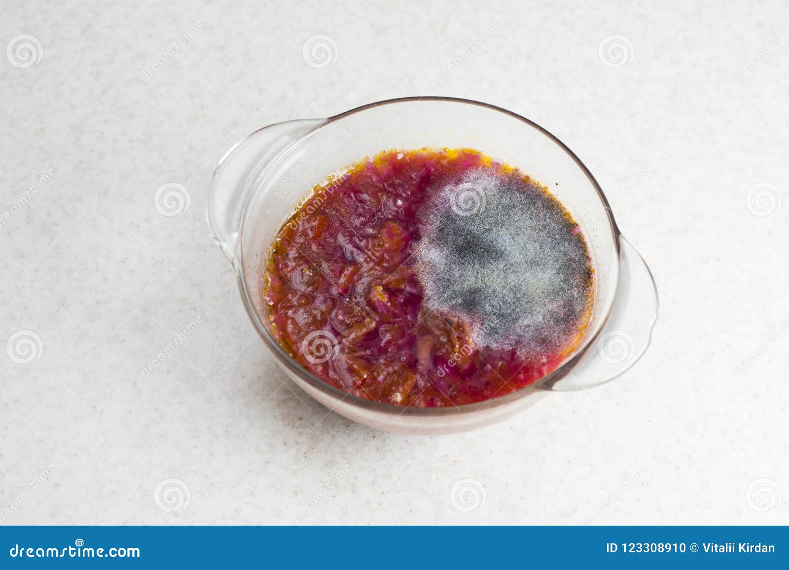 Bad red soup with mold stock photo. Image of medicine - 123308910