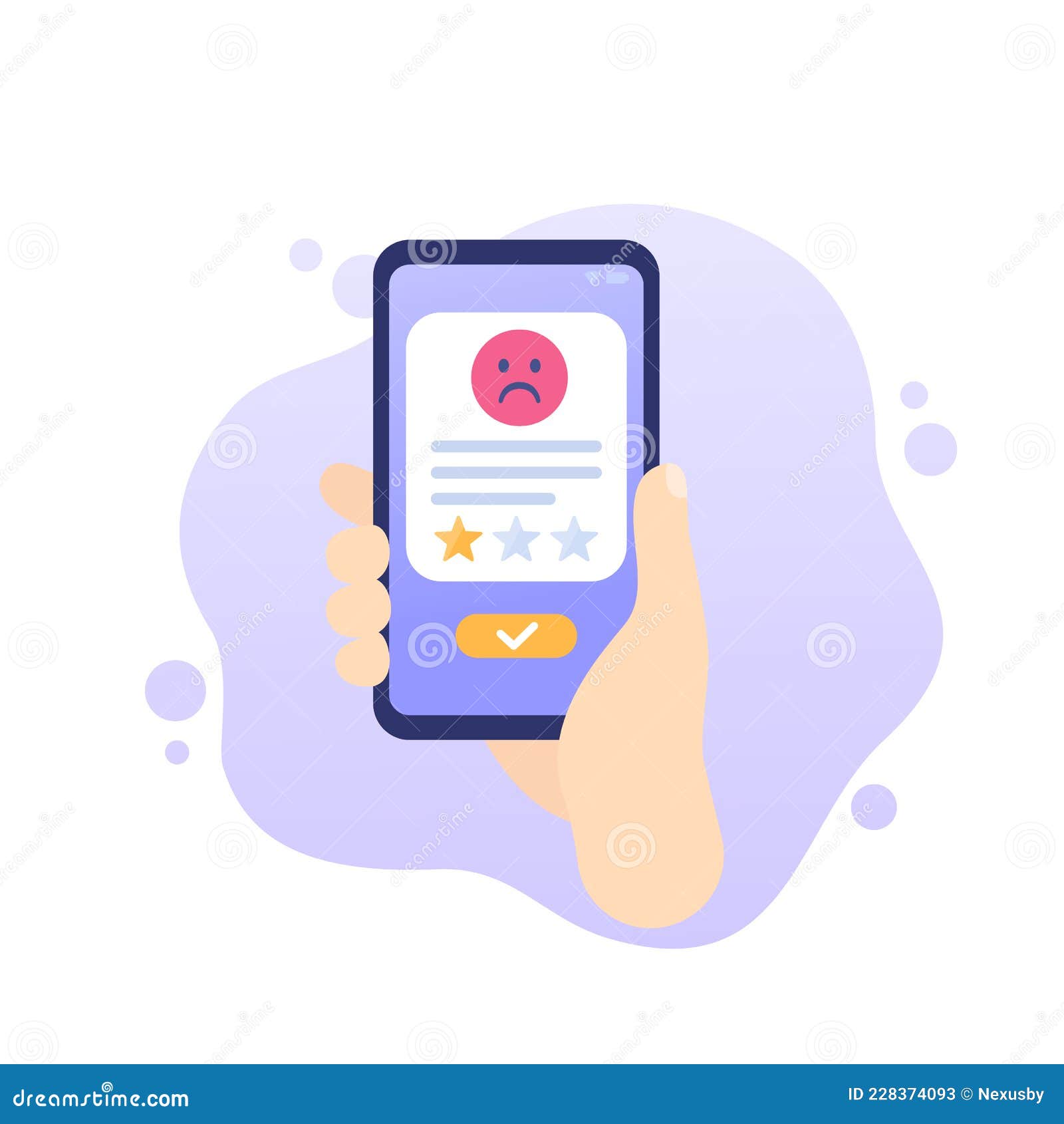 Bad Review Icon with Phone, Vector Art Stock Vector - Illustration of ...