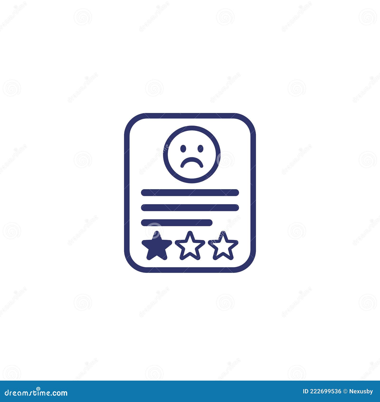 Bad review icon on white stock vector. Illustration of work - 222699536