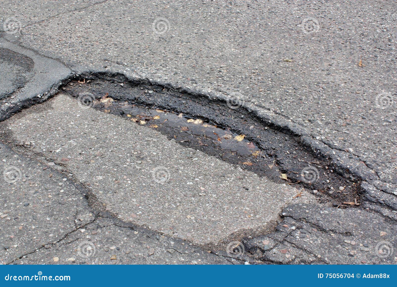 Bad road asphalt stock photo. Image of pavement, dangerous - 75056704