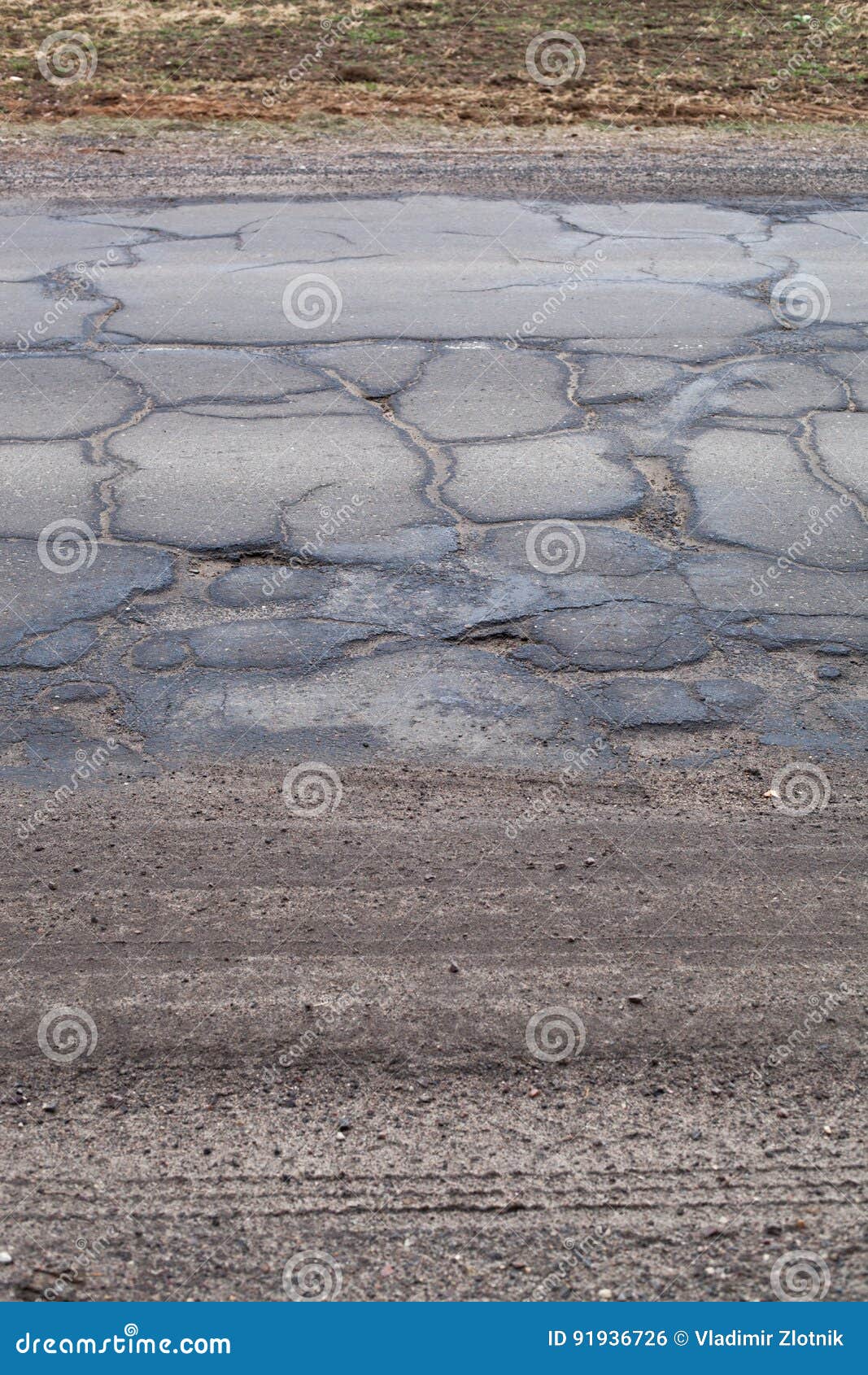 Bad road with cracks stock photo. Image of surface, sand - 91936726