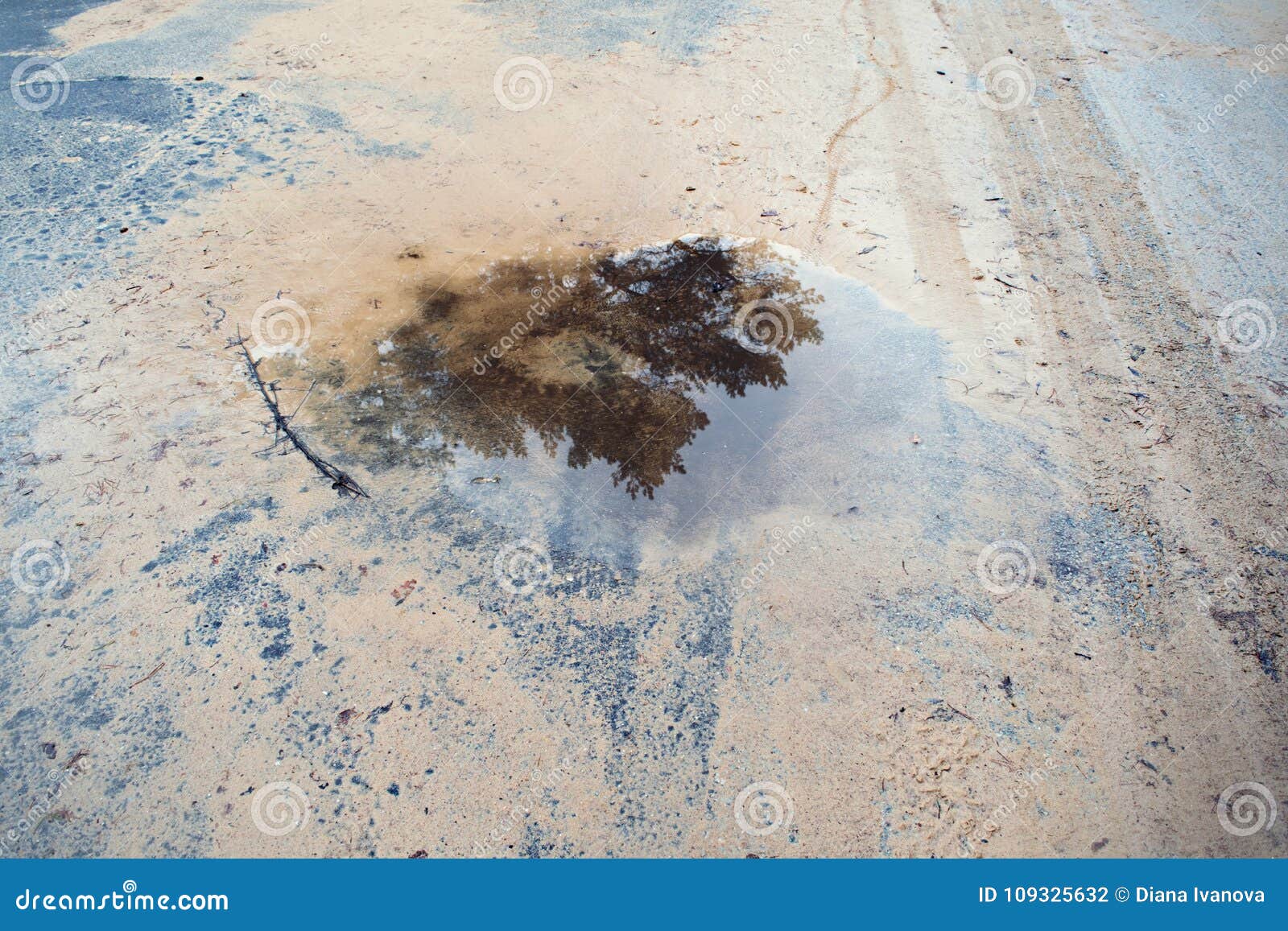 Bad Road with Mud and Puddle Stock Photo - Image of nature, country ...