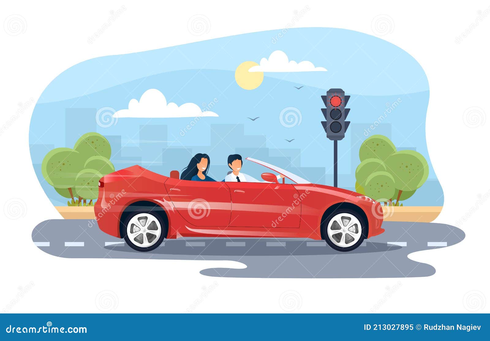 Bad Rushing Driver is Violating Rules and Riding through on Red Traffic ...