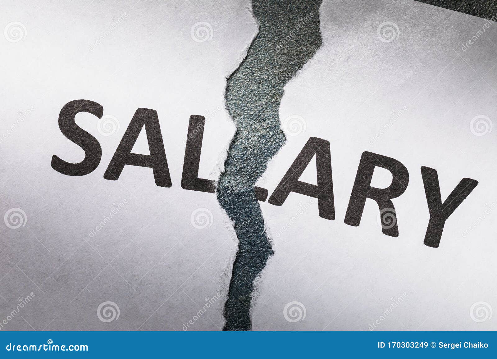Bad Salary Concept. Torn Sheet on the Table Stock Image - Image of ...