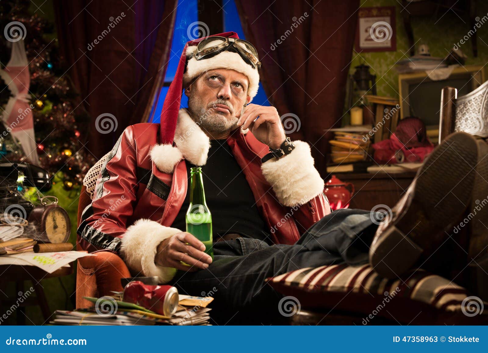 Bad Santa stock image. Image of decoration, adult, holiday - 47358963