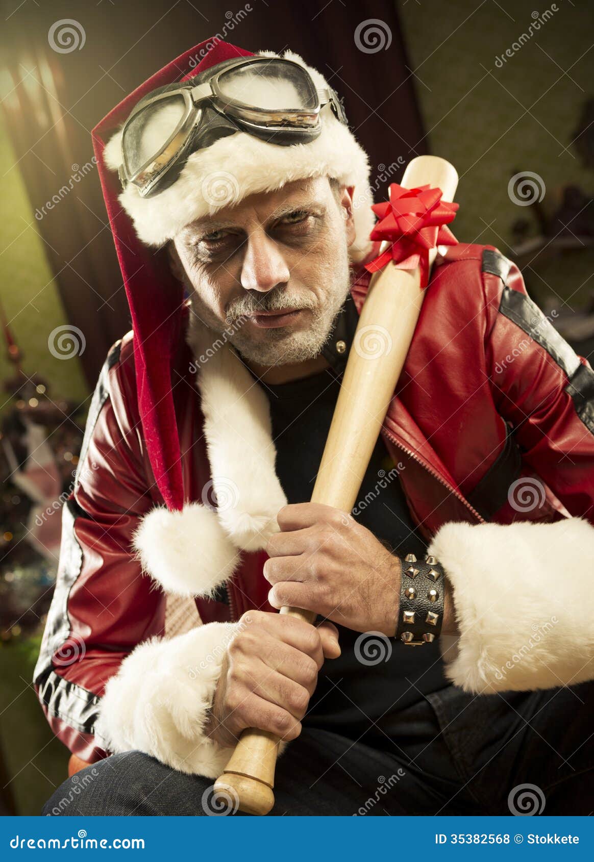 Bad Santa stock photo. Image of beard, mischief, holiday - 35382568