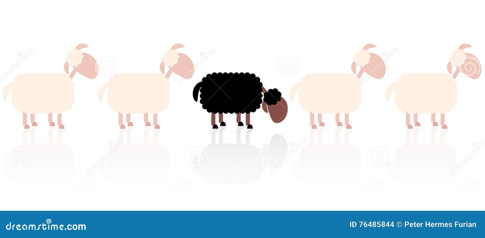 Bad Seed Black Sheep stock vector. Illustration of cartoon - 76485844