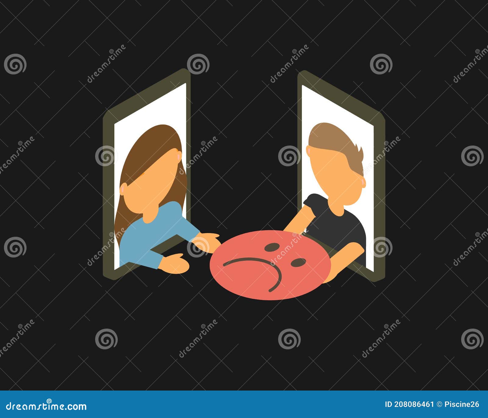 Bad Service Delivery To Customer with Angry Face Vector Stock Vector ...