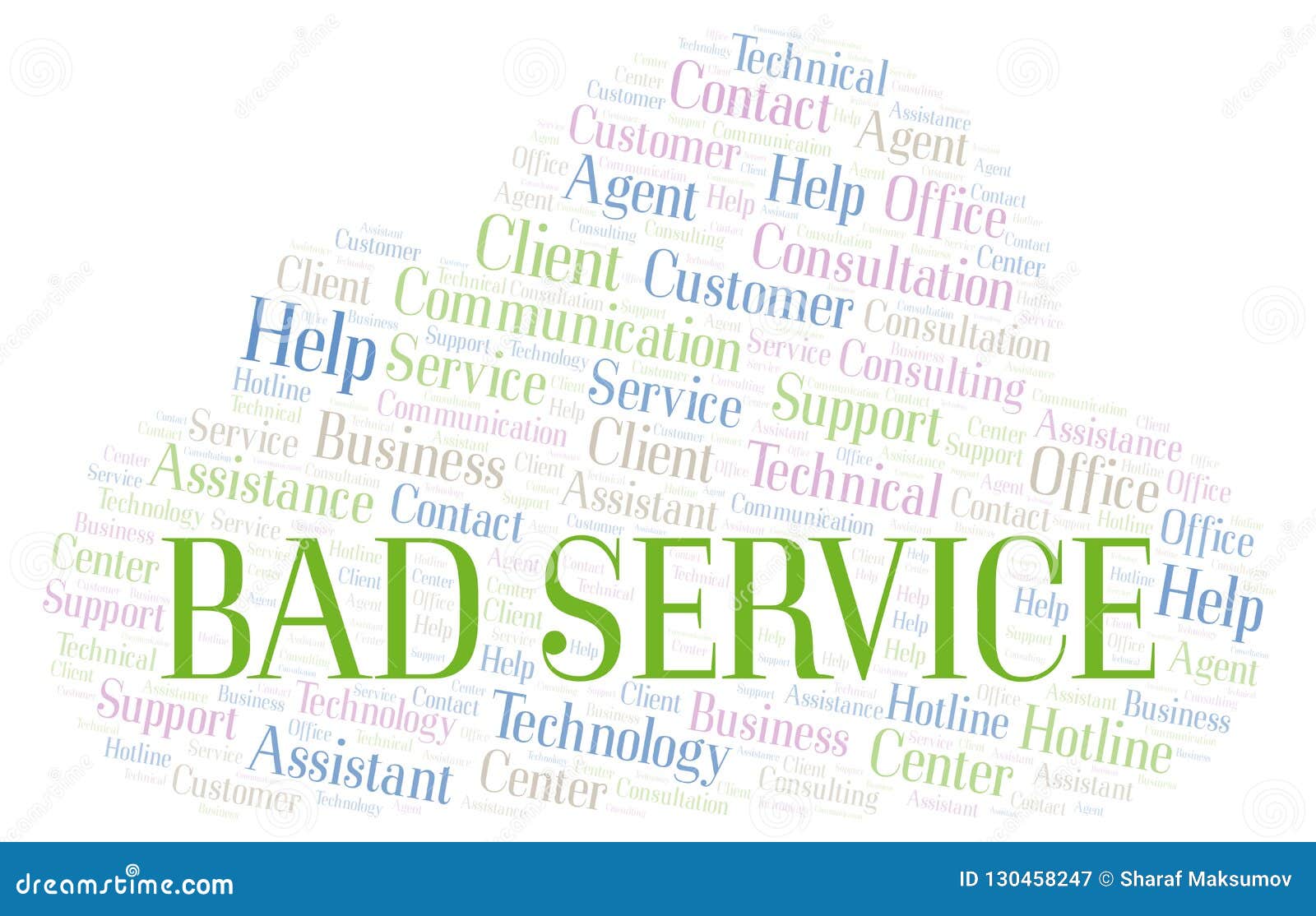 Bad Service word cloud. stock illustration. Illustration of cloud ...