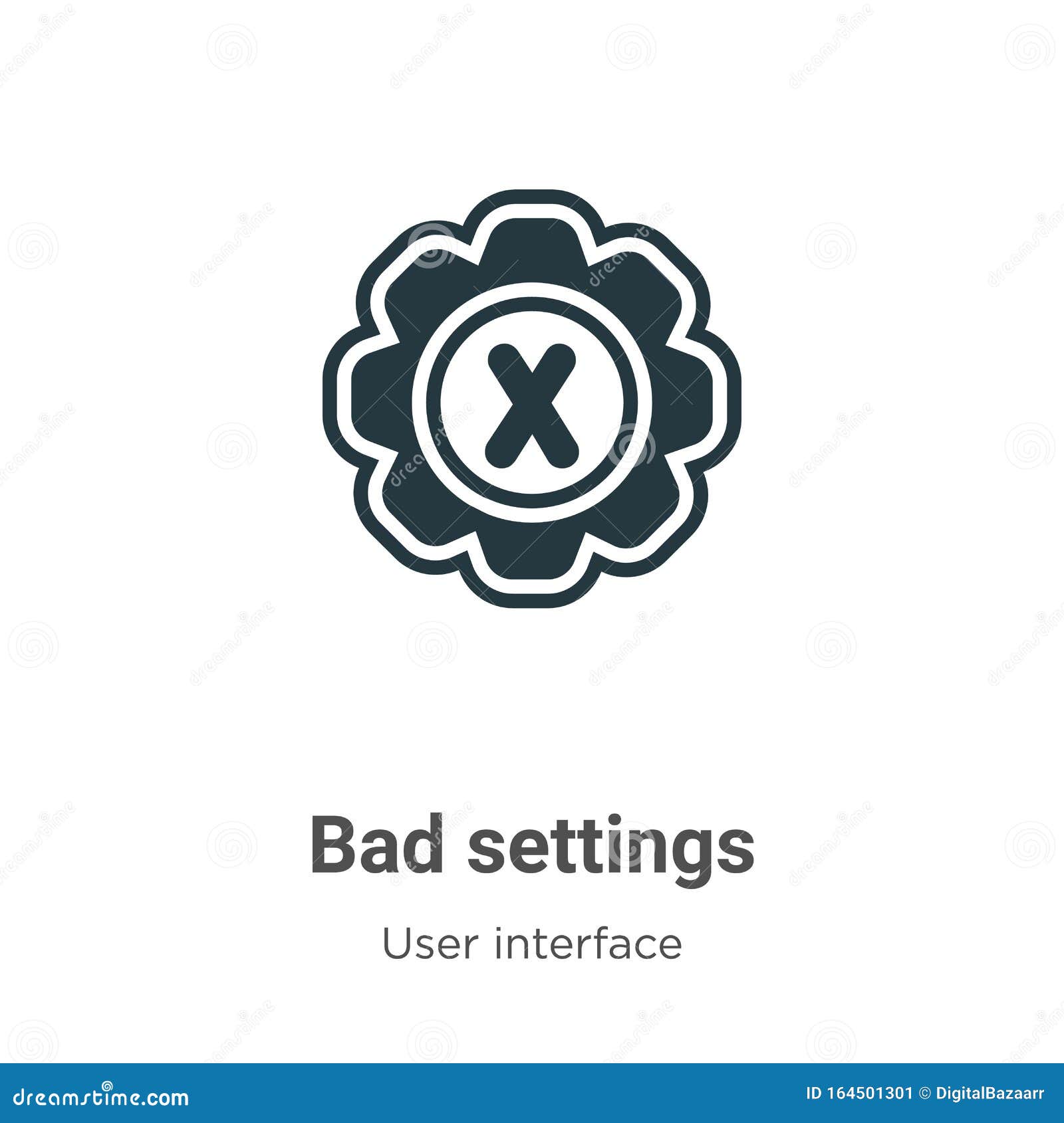 Bad Settings Vector Icon on White Background. Flat Vector Bad Settings ...
