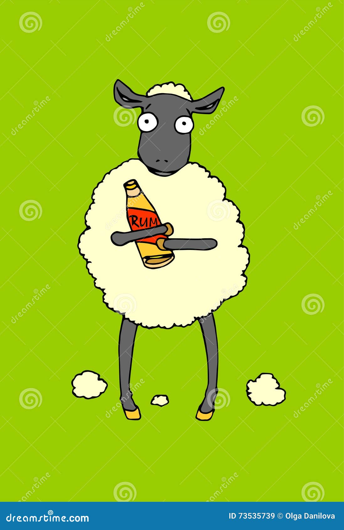 Bad sheep stock vector. Illustration of cartoon, comic - 73535739