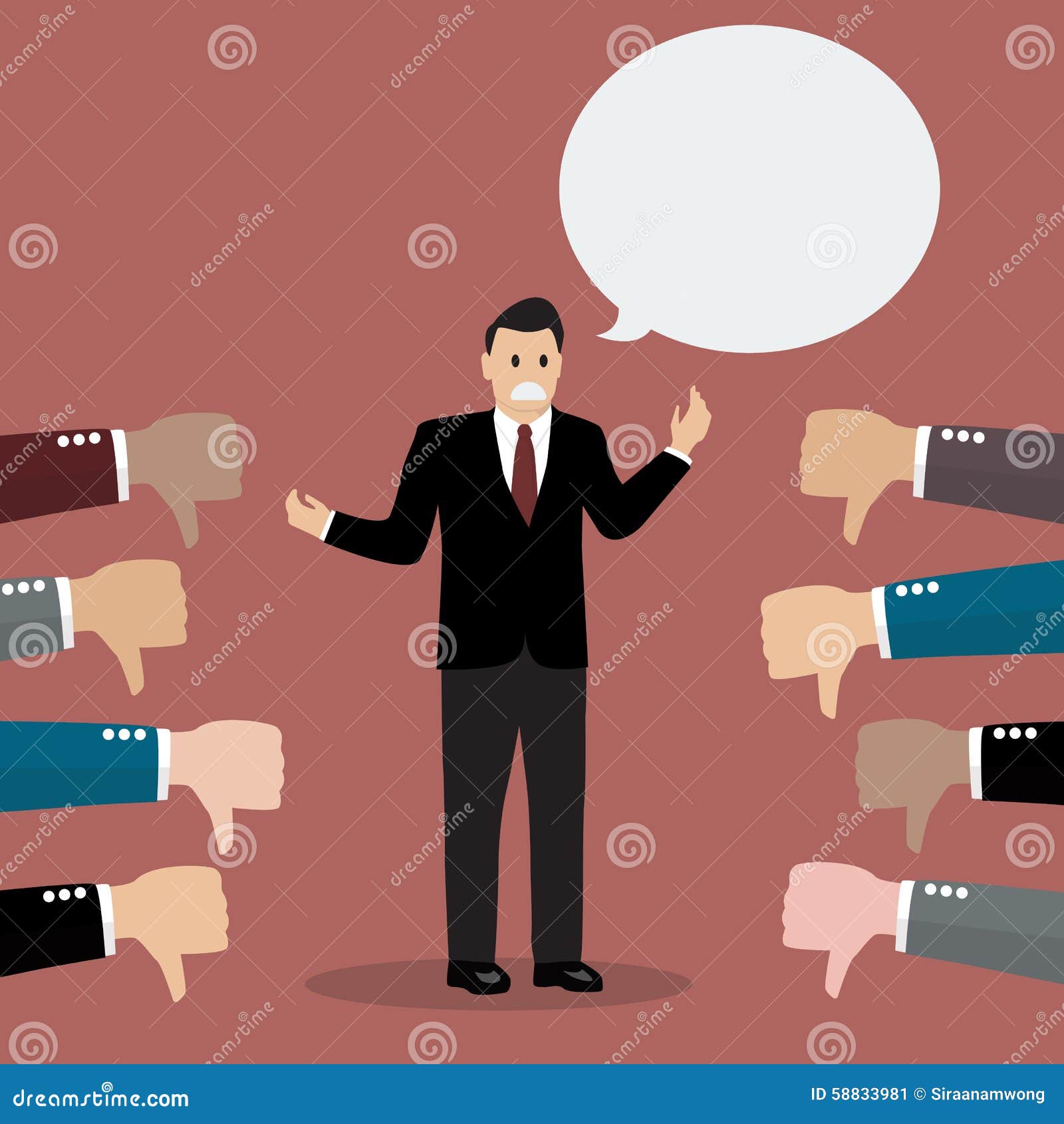 Bad speech stock vector. Illustration of presenting, dislike - 58833981